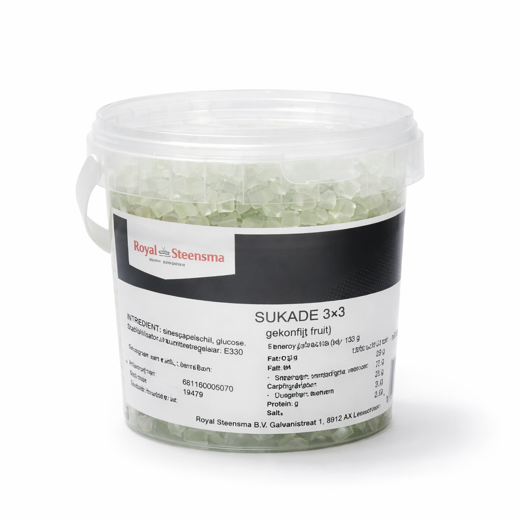 Sukade Gekonfijte Cedervrucht 3x3mm - 475 g - Limburgs Bakwinkeltje